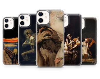 Art Sunset Phone Case Fine Art Paint Cover for iPhone 15, 14, 13, 12 ...