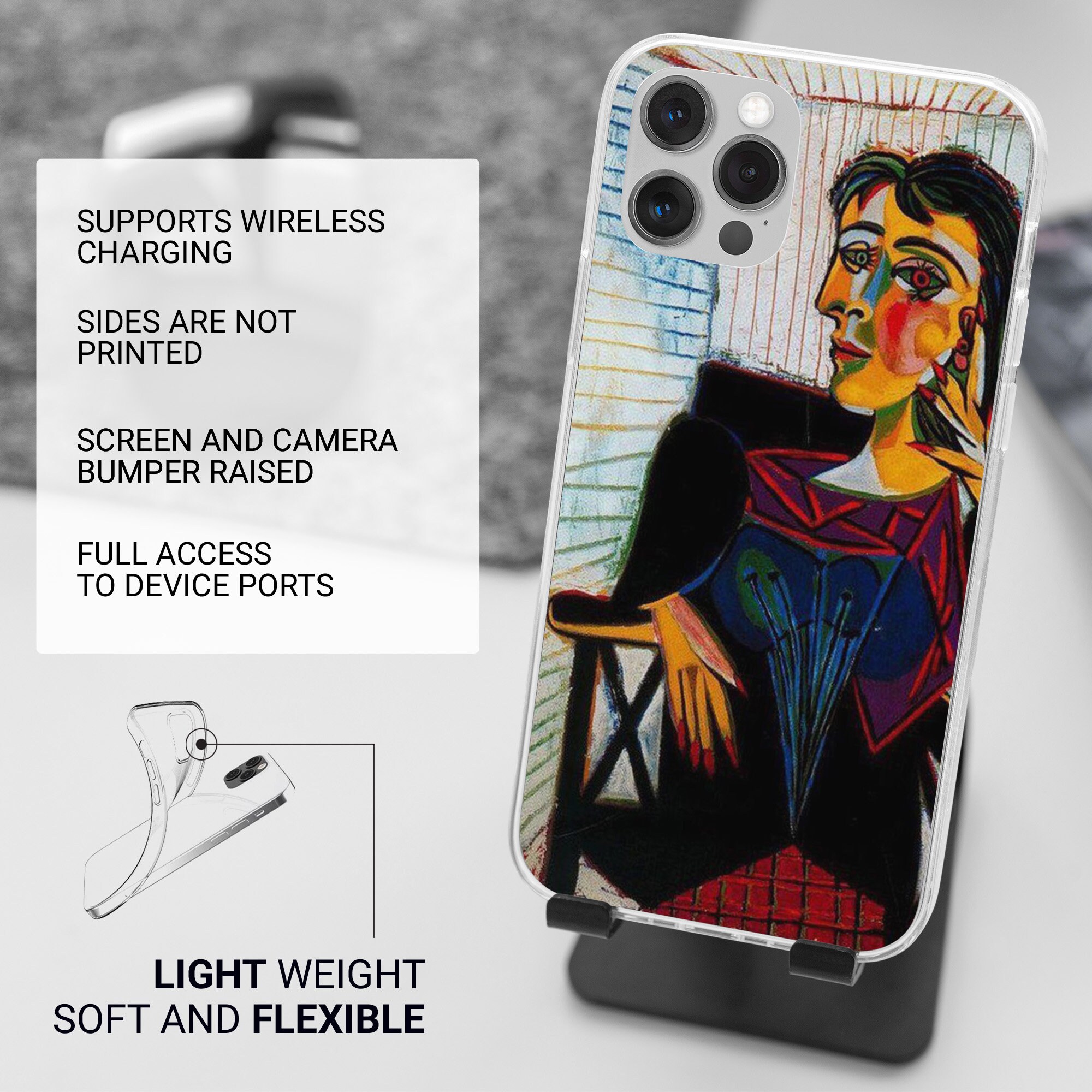 Picasso Art Phone Case Cubism Painting Cover for iPhone 17, 16, 15, 14 ...