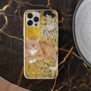 Ginger Cat in Modern Art Parody Phone Case for iPhone 17, 16, 15, 14 ...