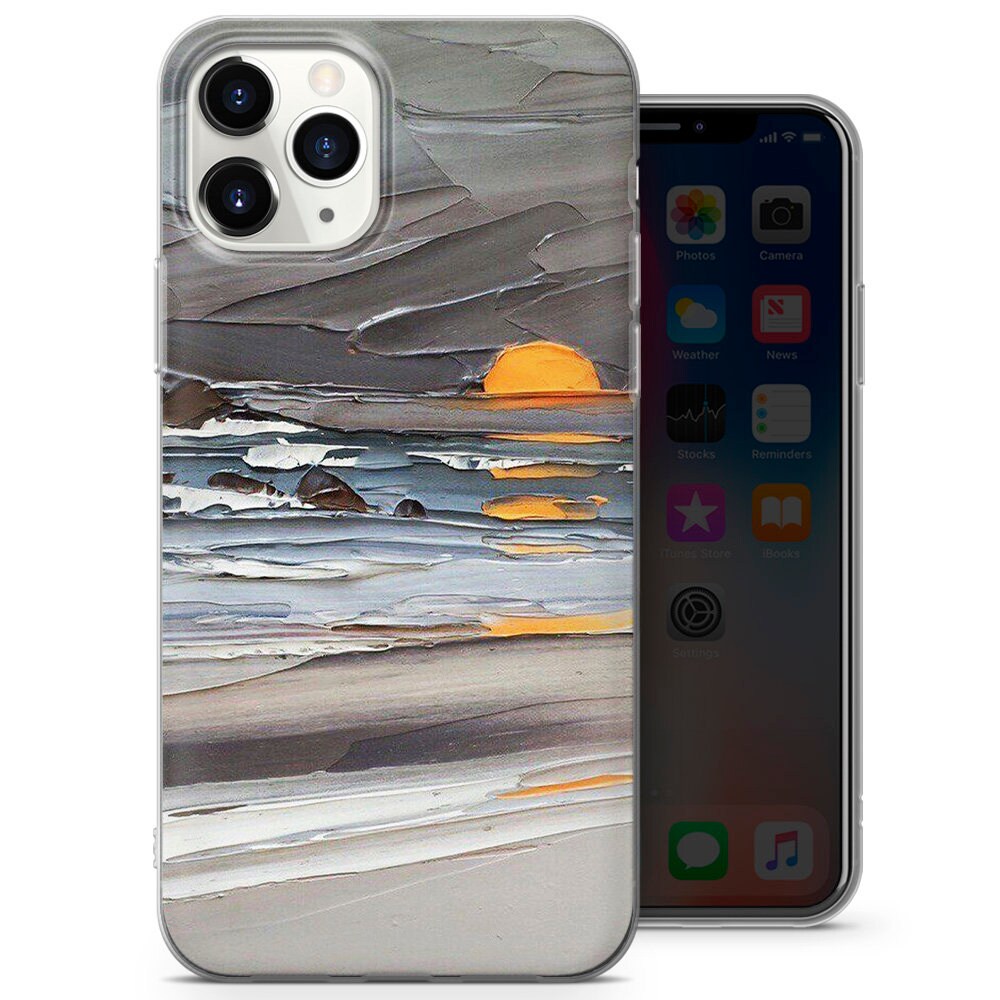 Art Sunset Phone Case Fine Art Paint Cover for iPhone 17, 16, 15, 14 ...