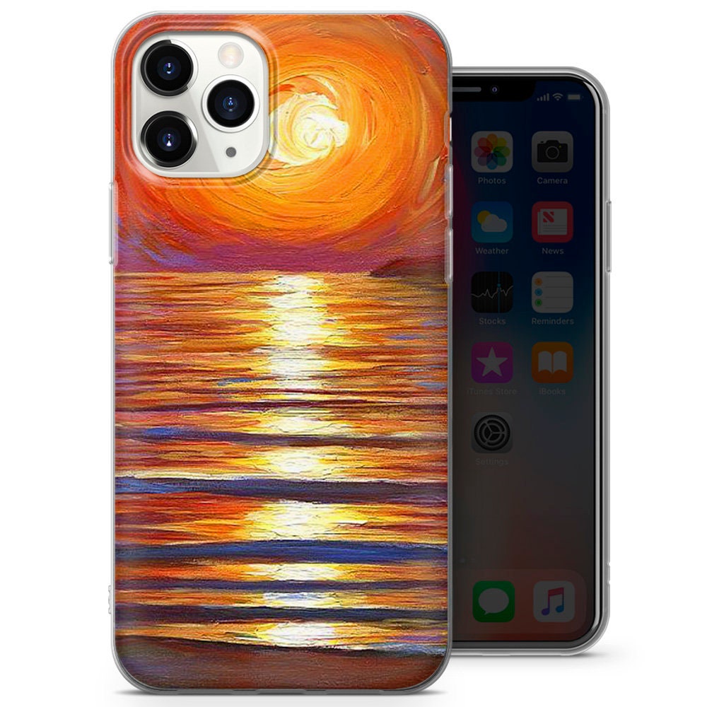 Art Sunset Phone Case Fine Art Paint Cover for iPhone 17, 16, 15, 14 ...