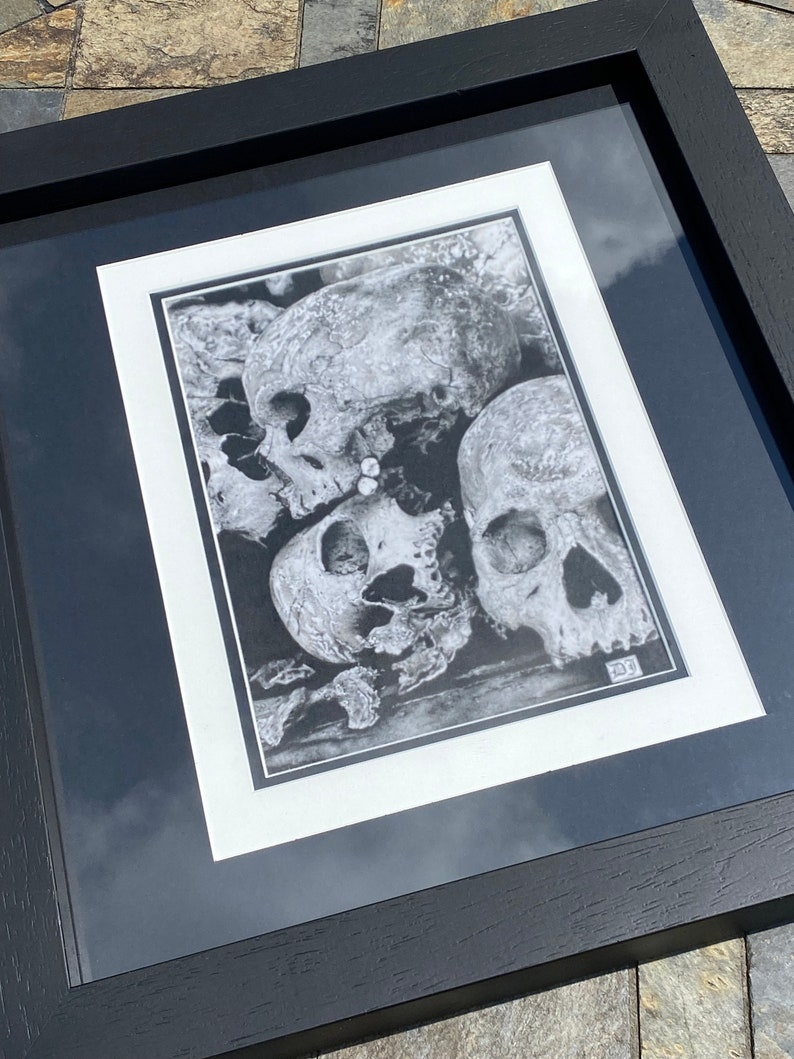 Pile of Human Skulls Fine Art Pointillism Drawing A4 Print - Etsy