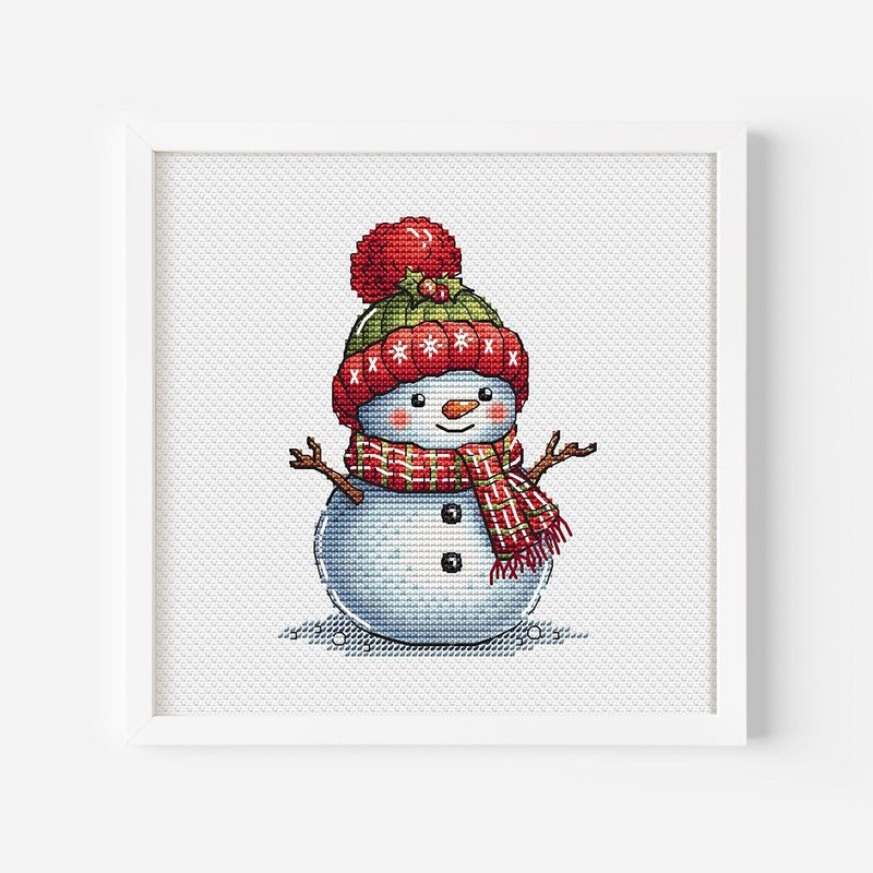 Snowman Cross Stitch Pattern - Etsy