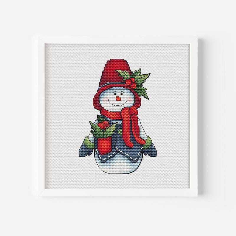 Snowman Cross Stitch Pattern - Etsy