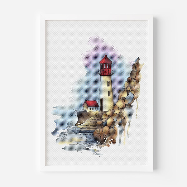 Cross Stitch Lighthouse Art - Etsy