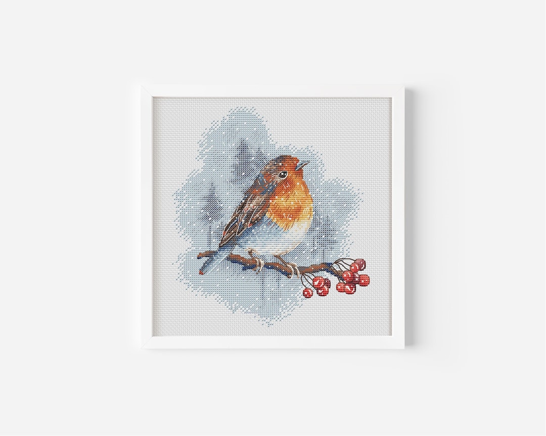 Bird Cross Stitch Pattern PDF, Robin on Rowan Counted Cross Stitch ...