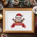 Christmas Cross Stitch Pattern Santa Claus With Garland, Christmas ...