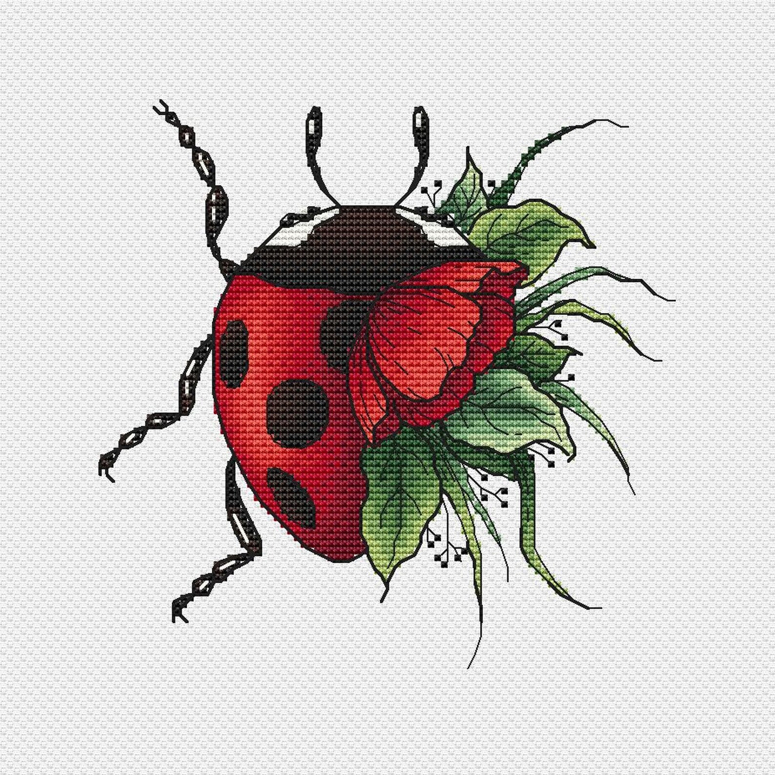Ladybug Cross Stitch Pattern, Beetle Cross Stitch, Miraculous Ladybird ...