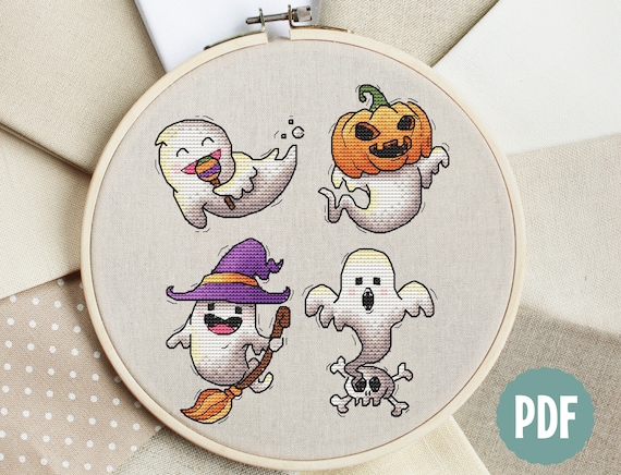 Ghost Cross Stitch Pattern PDF Instant Download Wraith Cross - Etsy