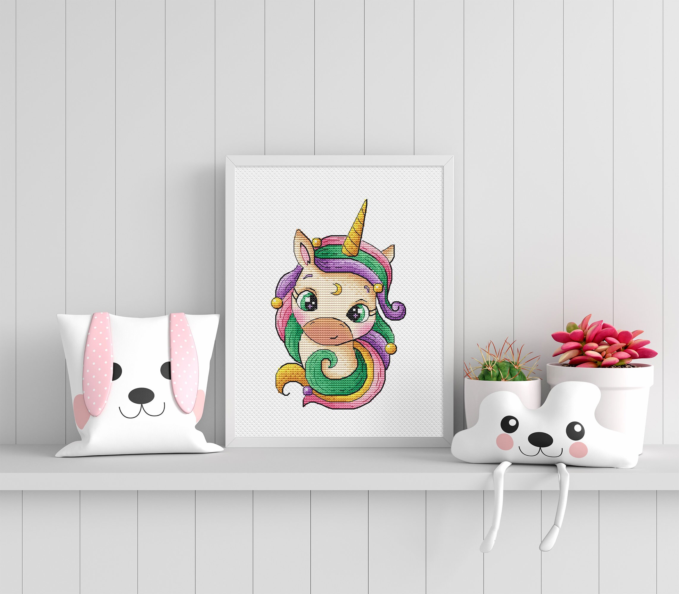 Unicorn Cross Stitch Pattern PDF Rainbow Unicorn Cross - Etsy