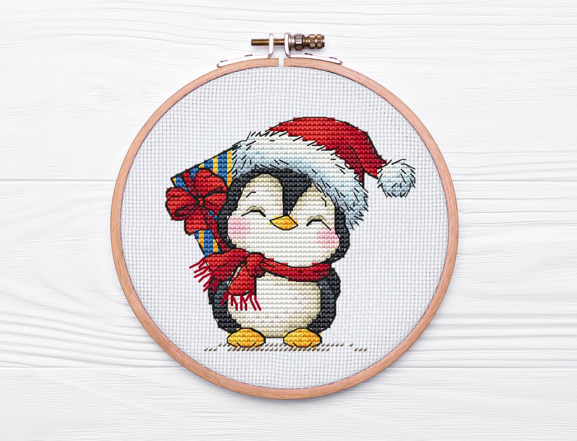 Little Penguin Cross Stitch Pattern Christmas Penguin Cross - Etsy