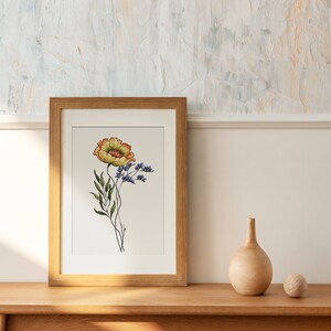 Realistic Flower Cross Stitch Pattern PDF Beautiful Watercolor Blooms ...