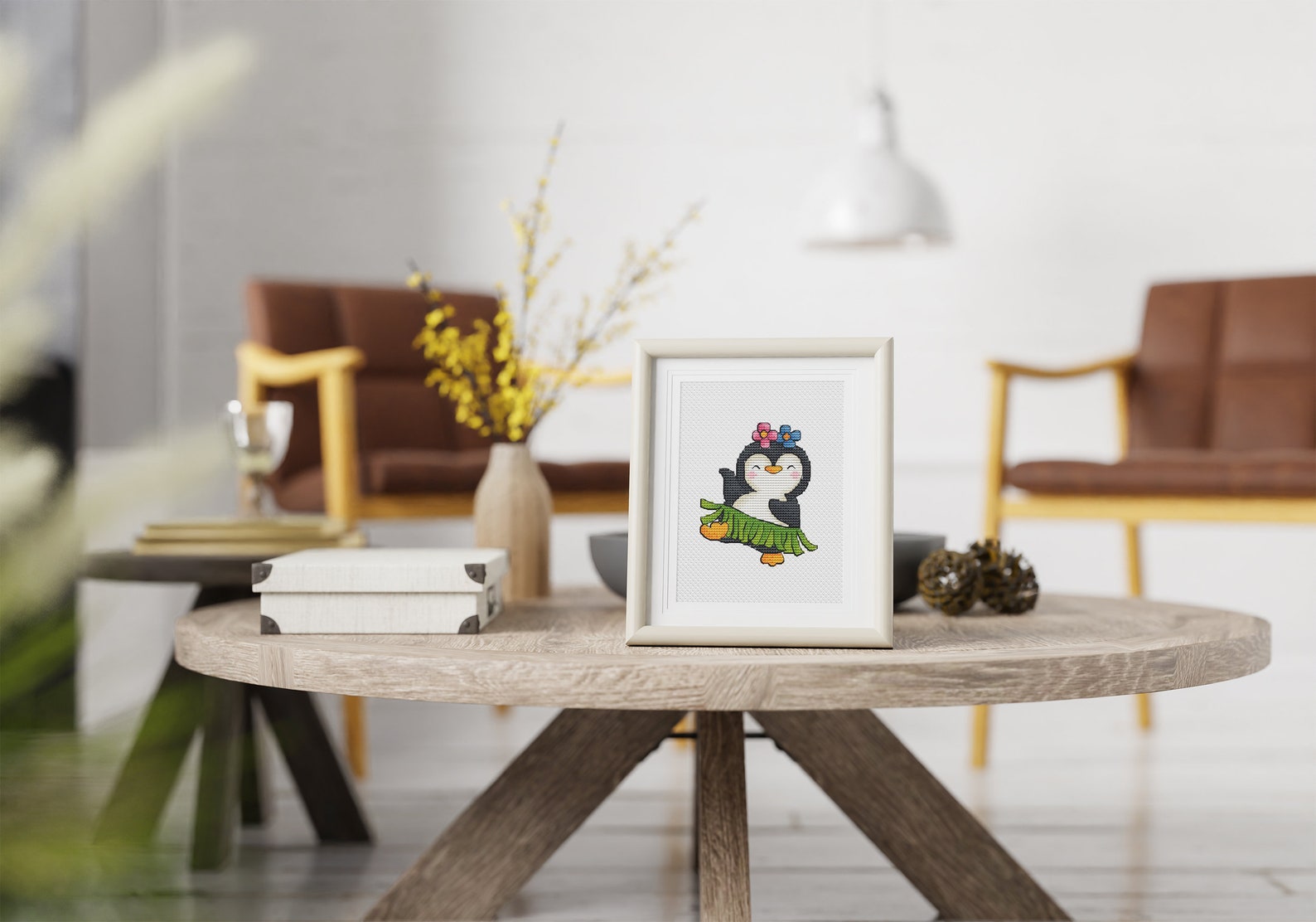 Cute Penguin Dancing Hawaiian Hula in Green Grass Skirt - Etsy