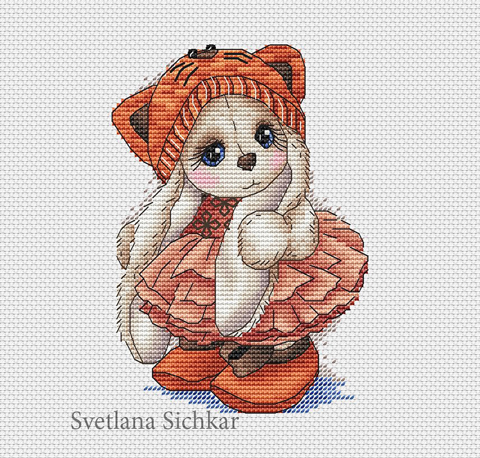 Rabbit Cross Stitch Pattern PDF Instant Download Bunny Cross - Etsy