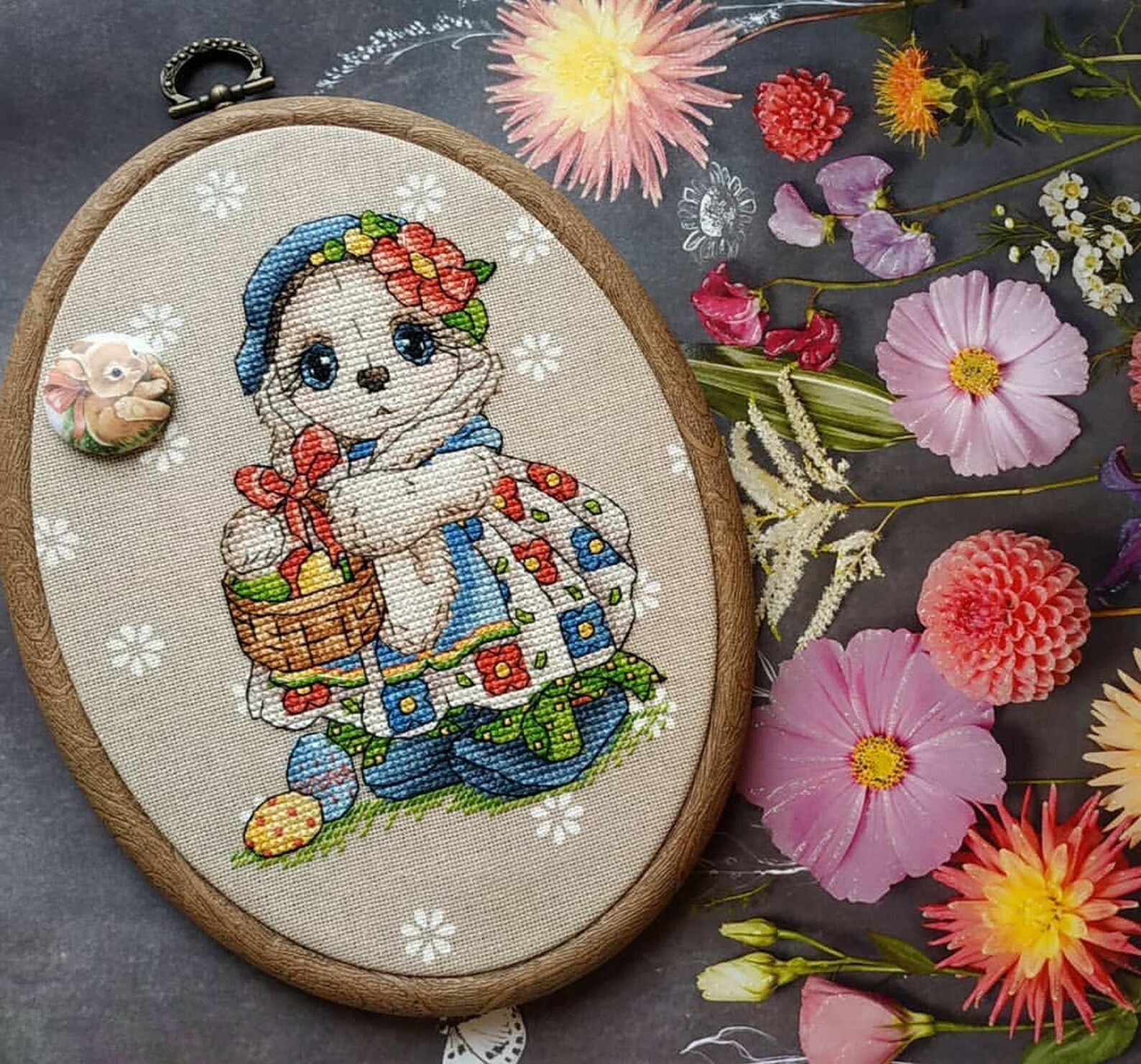Easter Bunny Cross Stitch Pattern, Easter Basket Cross Stitch, Easter ...