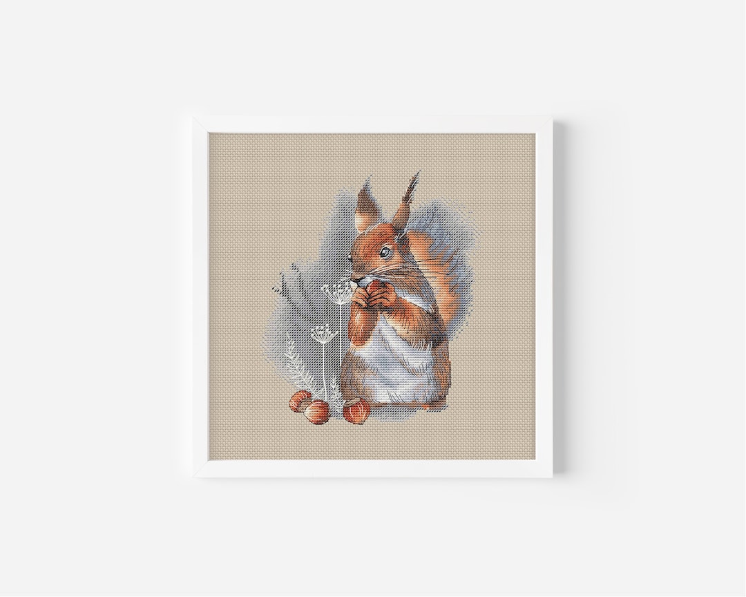 Squirrel Cross Stitch Pattern PDF, Animal Counted Cross Stitch, Nature ...