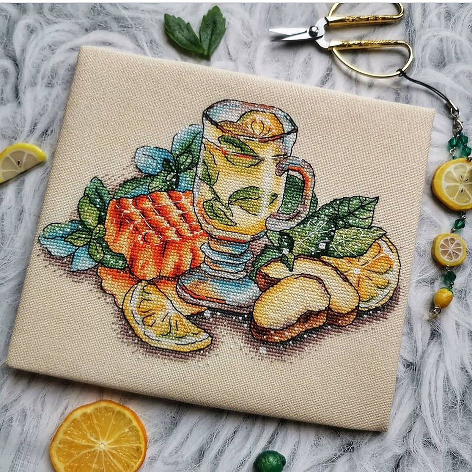 Tea Cross Stitch Pattern PDF Cup Ginger Tea Counted Cross - Etsy