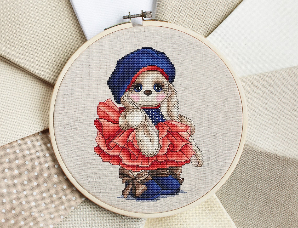 Bunny Cross Stitch Pattern PDF Instant Download Rabbit Cross | Etsy