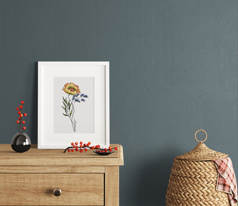 Realistic Flower Cross Stitch Pattern PDF Beautiful Watercolor Blooms ...