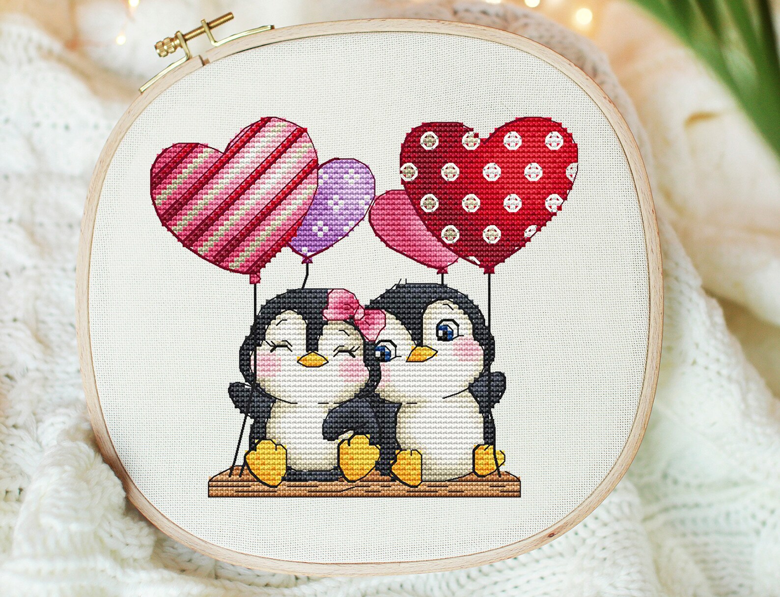 Penguin Cross Stitch Pattern PDF Instant Download Love Cross | Etsy