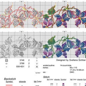 Viola Wreath Cross Stitch Pattern, Flower Wreath Chart, Romantic ...