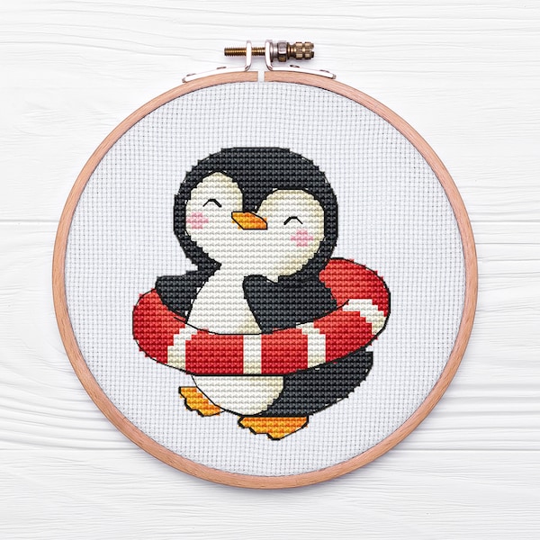 Funny Penguin Cross Stitch - Etsy