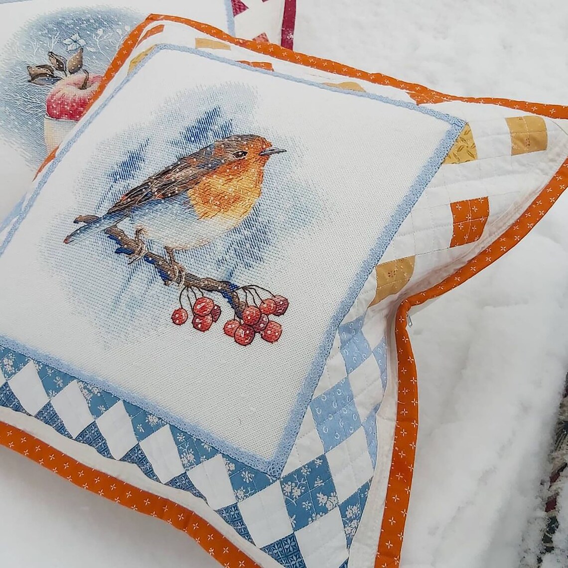 Bird Cross Stitch Pattern PDF Robin on Rowan Counted Cross - Etsy