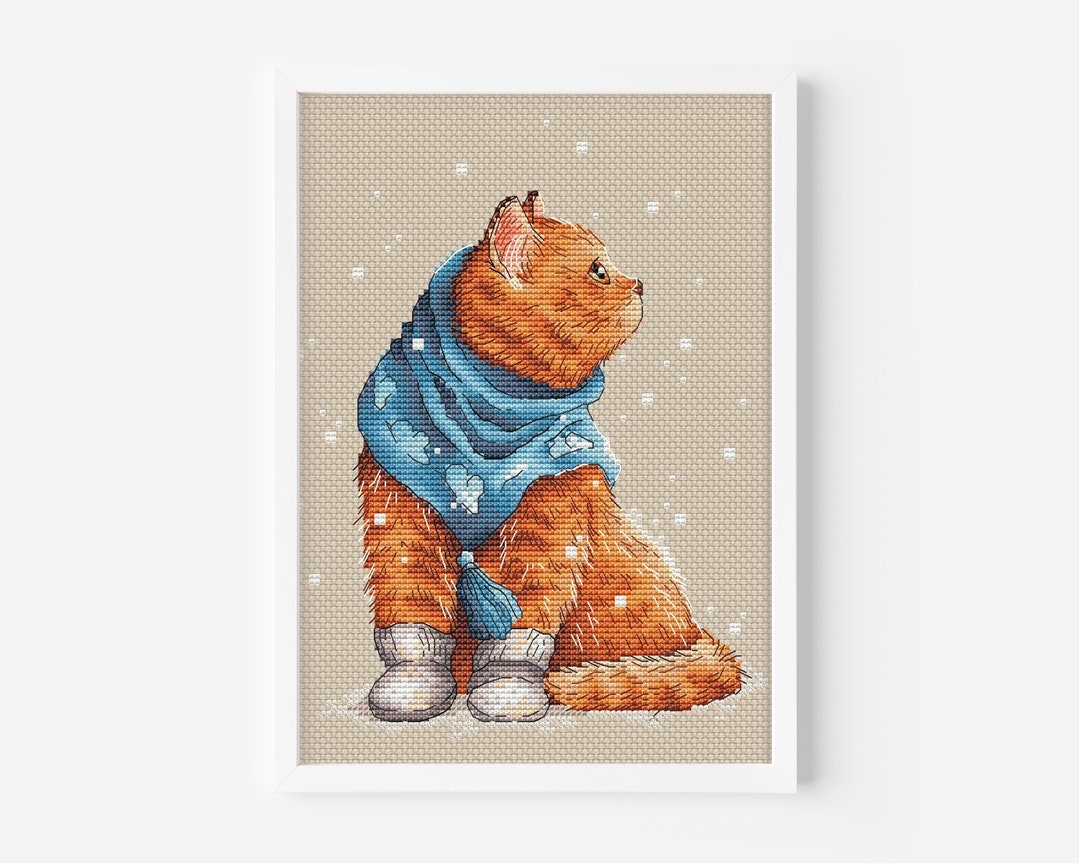 Cat Cross Stitch Pattern, Instant Download PDF Digital File, Kitty Cat ...