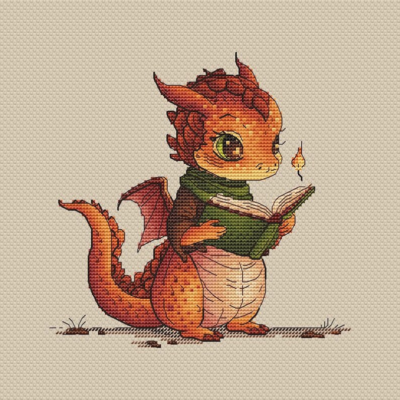 Dragon Cross Stitch Pattern Fabulous Dragon Student Dragon - Etsy