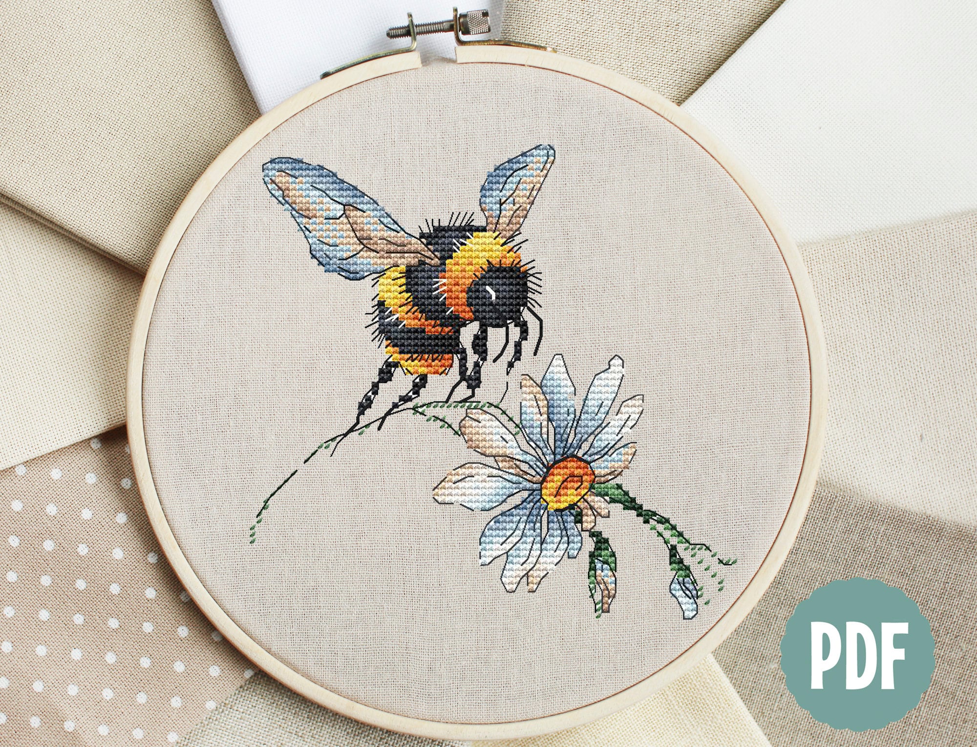 Bumblebee Cross Stitch Pattern PDF Instant Download Insect | Etsy