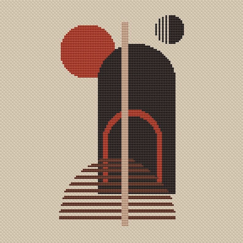 Set of 3 Modern Cross Stitch Pattern,geometric Cross Stitch Pattern ...