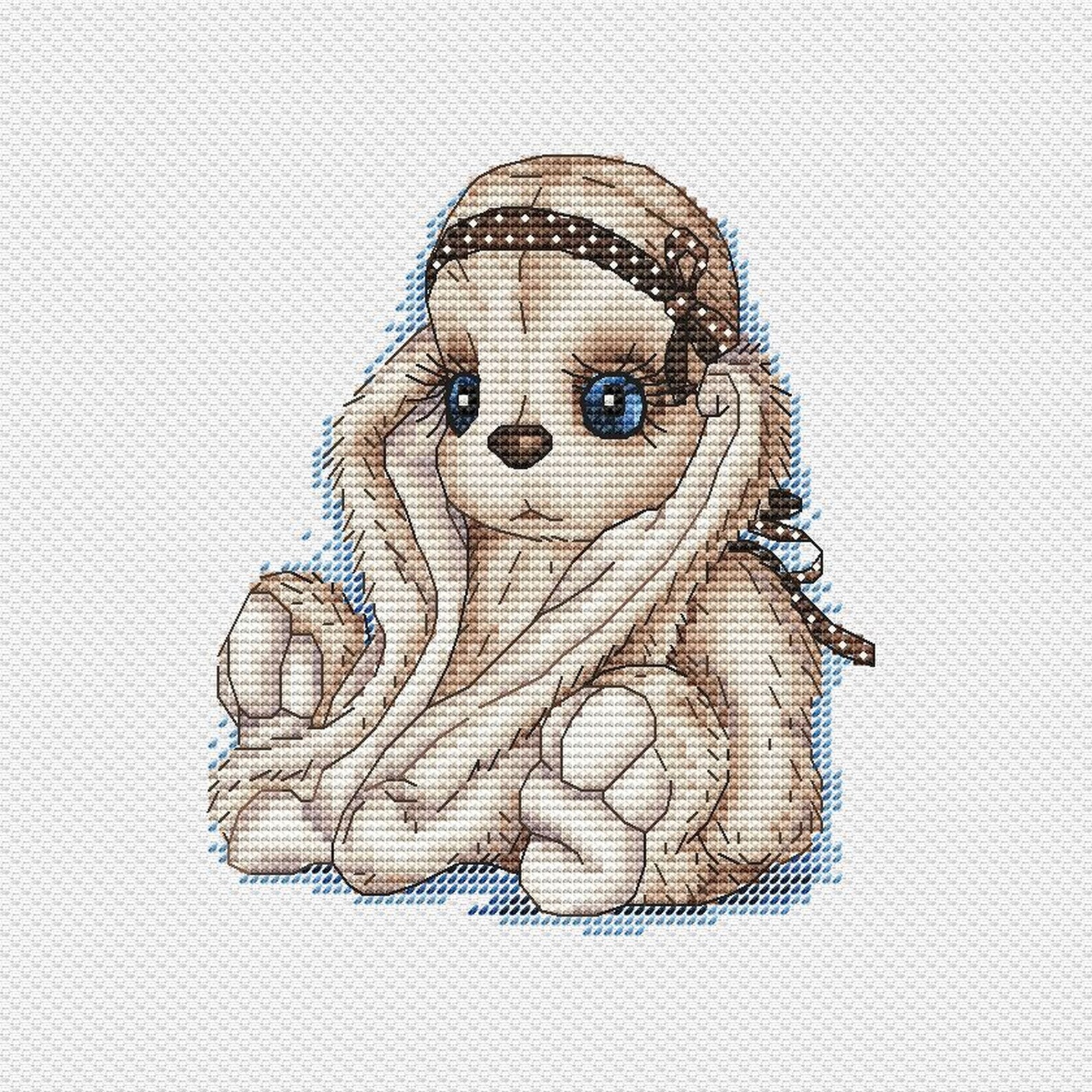 Baby Rabbit Girl Cross Stitch Cute Animal Hand Embroidery - Etsy