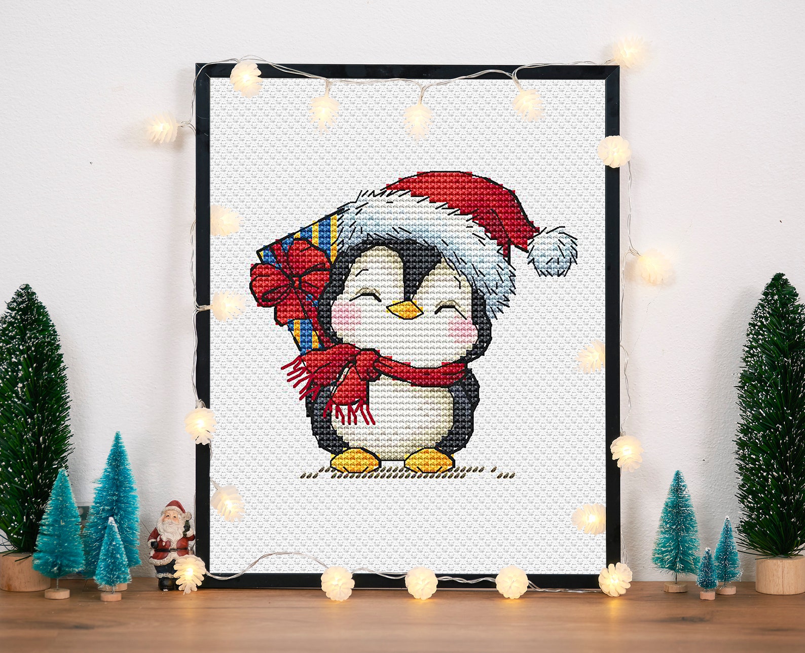 Little Penguin Cross Stitch Pattern Christmas Penguin Cross - Etsy