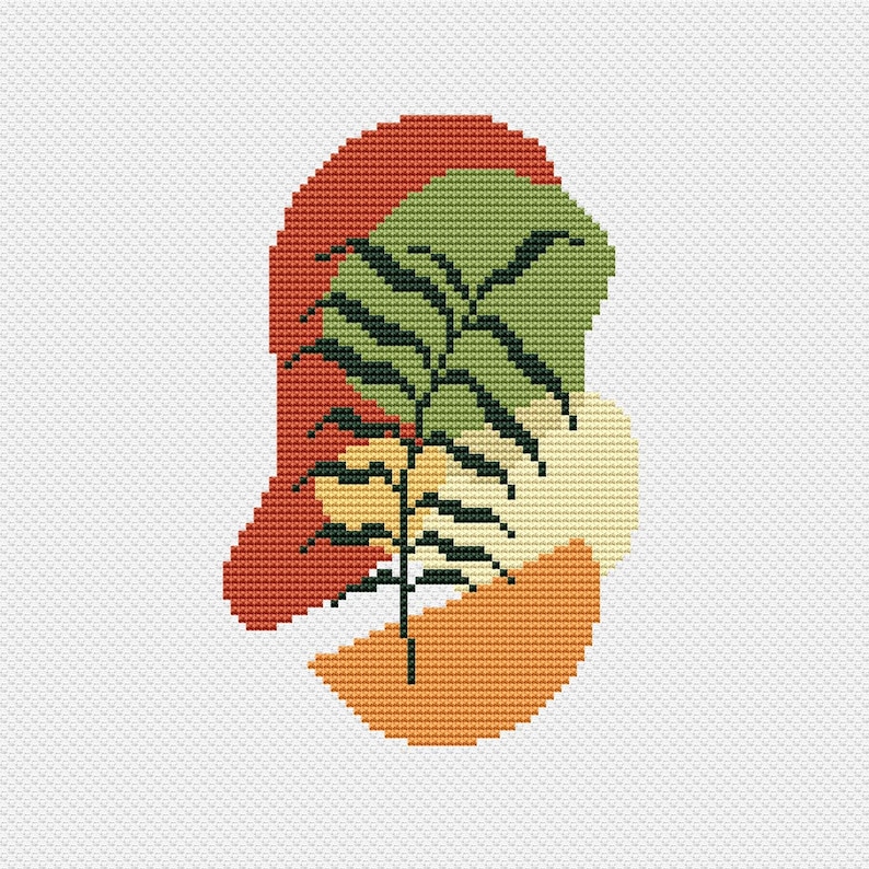 Boho Cross Stitch Pattern PDF Modern Multicolored Cross - Etsy