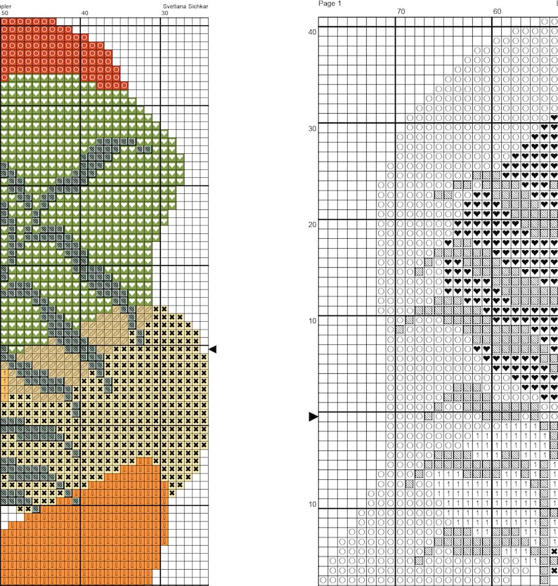 Boho Cross Stitch Pattern PDF Modern Multicolored Cross - Etsy