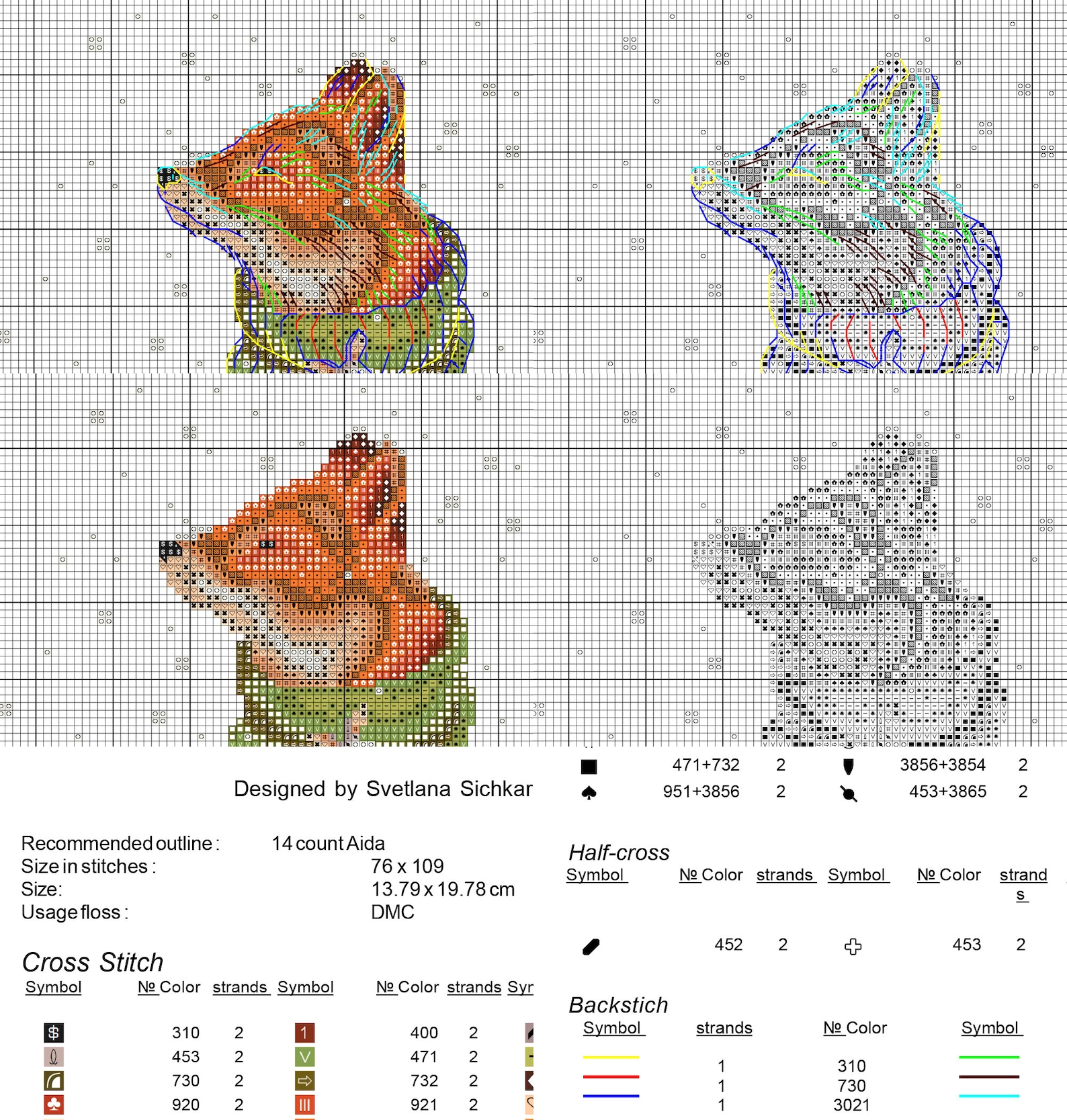 Fox Cross Stitch Pattern PDF Instant Download Animal Cross - Etsy