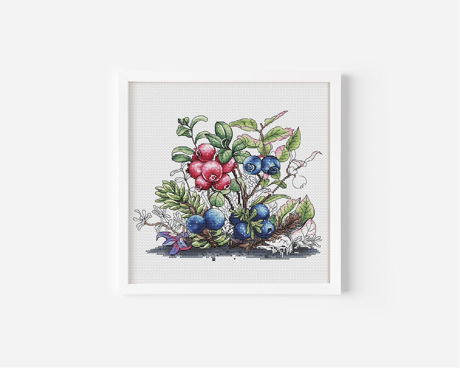 Berries Cross Stitch Pattern PDF Plant Hand Embroidery Design - Etsy