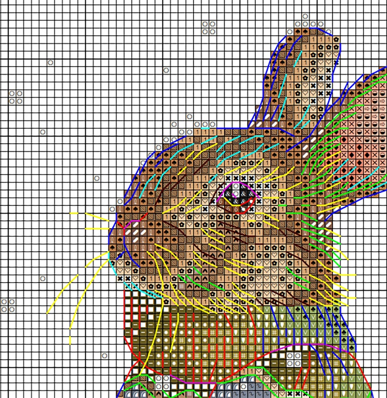 Rabbit Cross Stitch Pattern PDF Instant Download Animal | Etsy