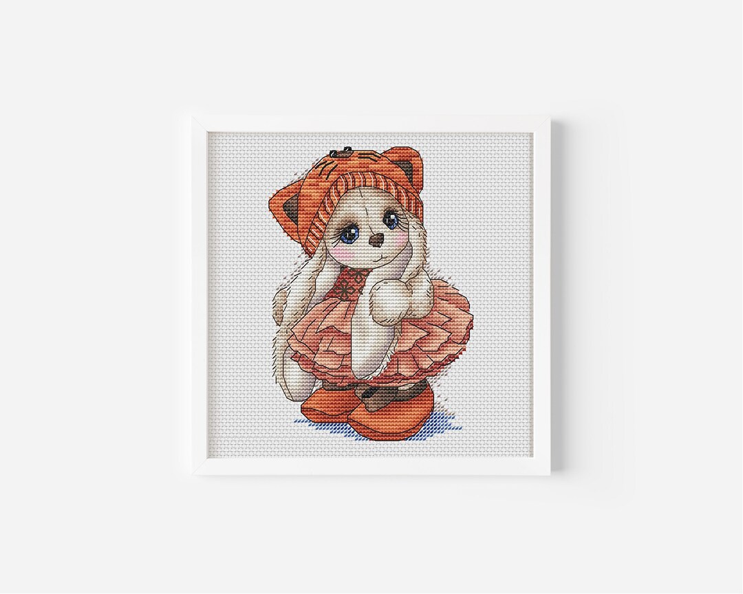 Rabbit Cross Stitch Pattern PDF Instant Download, Bunny Embroidery ...