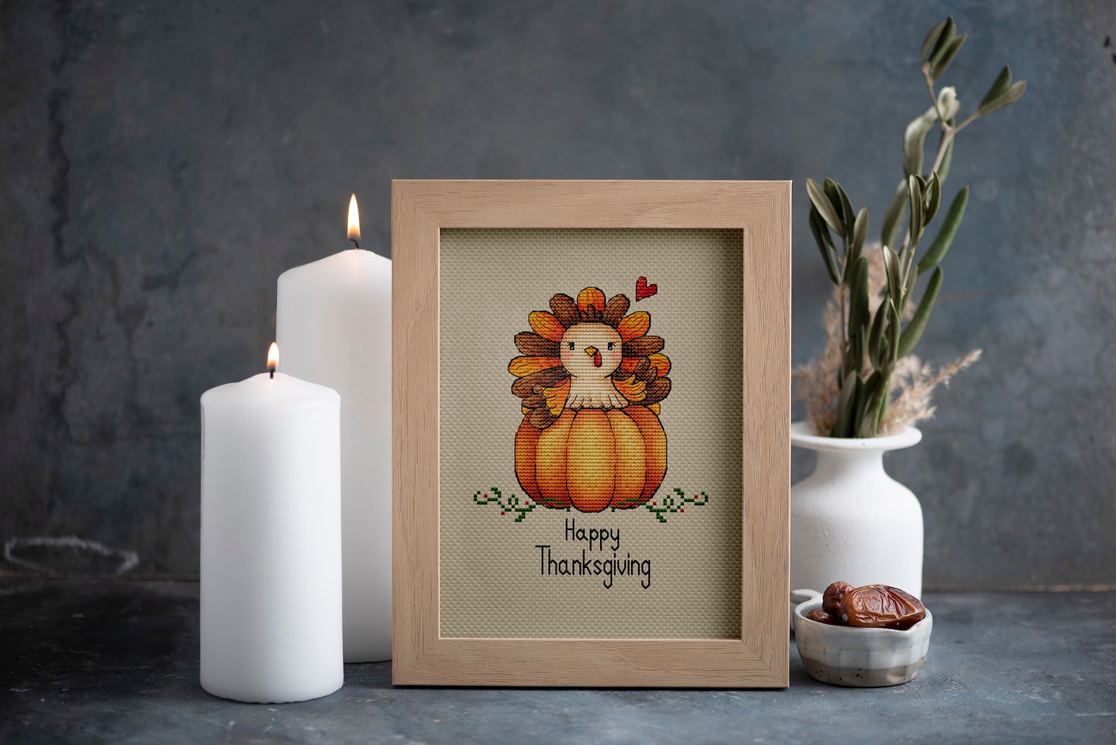Thanksgiving Cross Stitch Pattern Turkey Cross Stitch Modern - Etsy