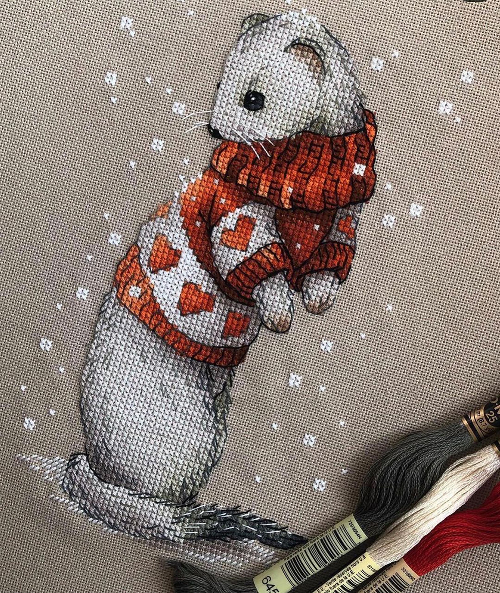 Ermine Cross Stitch Pattern PDF Animal Cross Stitch Instant - Etsy