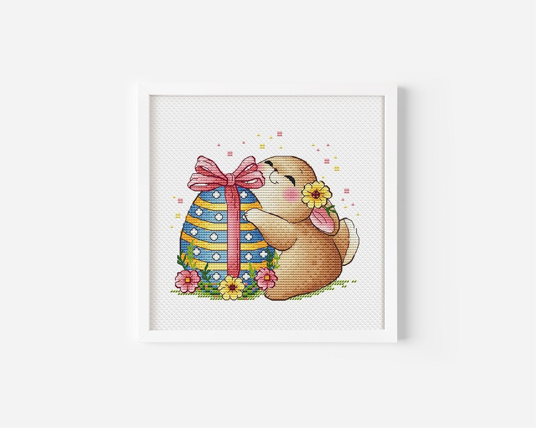 Easter Bunny Cross Stitch Pattern PDF, Easter Needlepoint Pattern ...