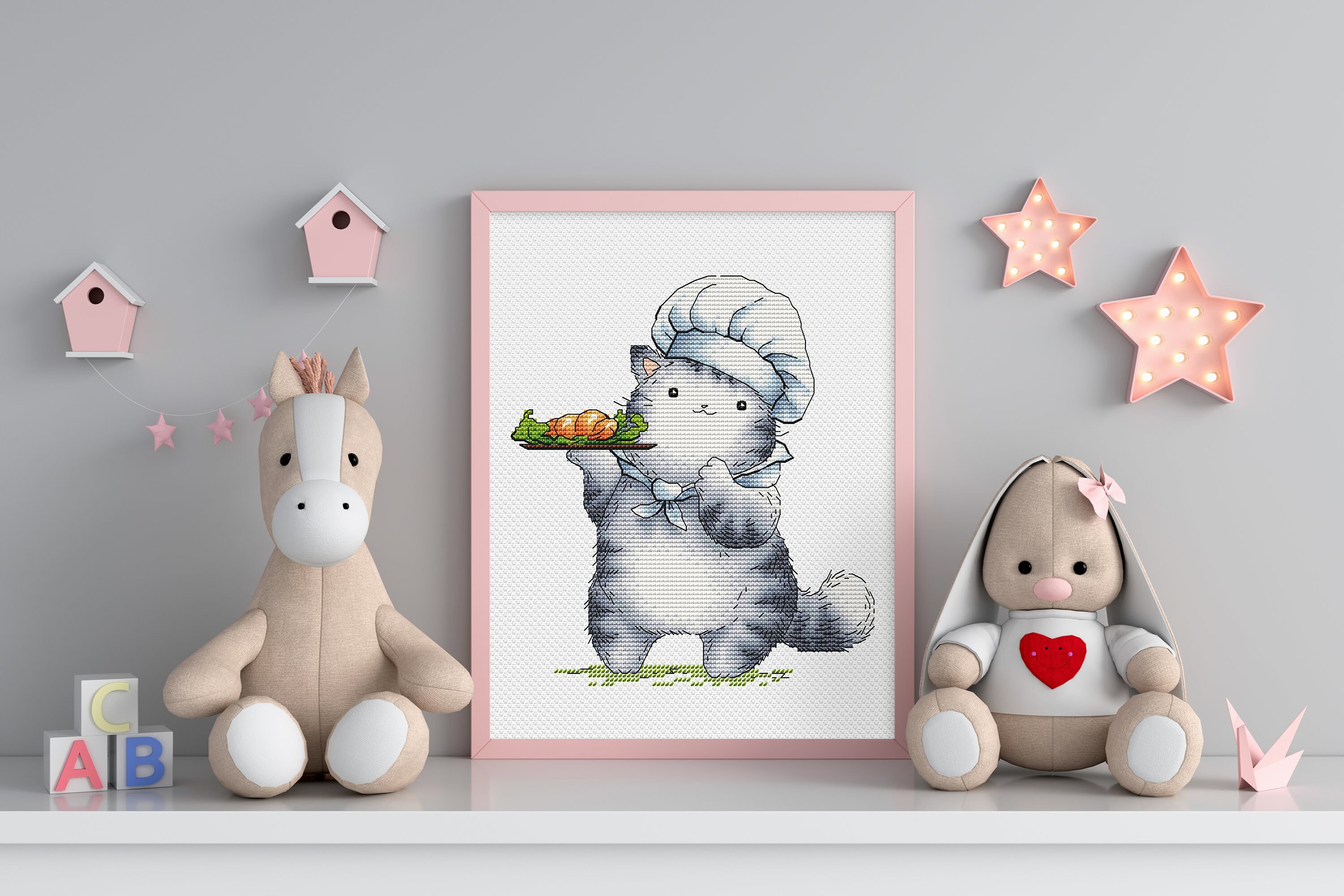 Cat Chef Cross Stitch Pattern PDF Kitten Counted Cross | Etsy