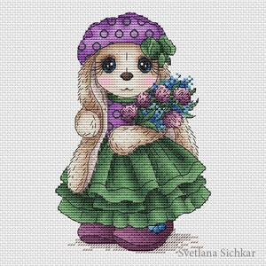 Cute Rabbit Cross Stitch Digital File, Embroidery Design Pattern PDF ...