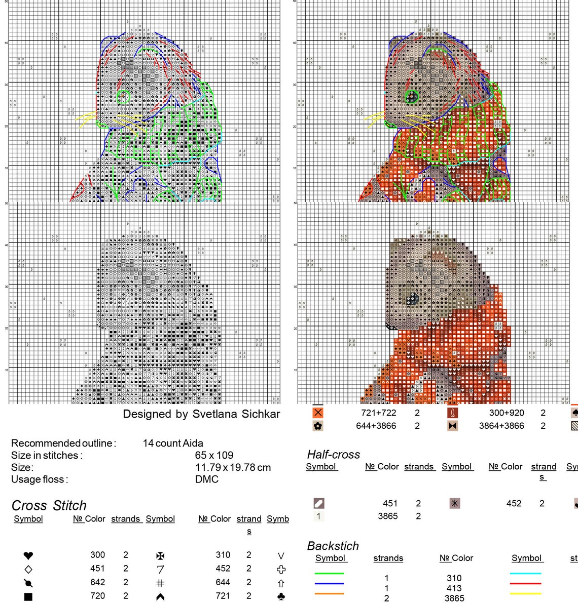 Ermine Cross Stitch Pattern PDF Animal Cross Stitch Instant - Etsy