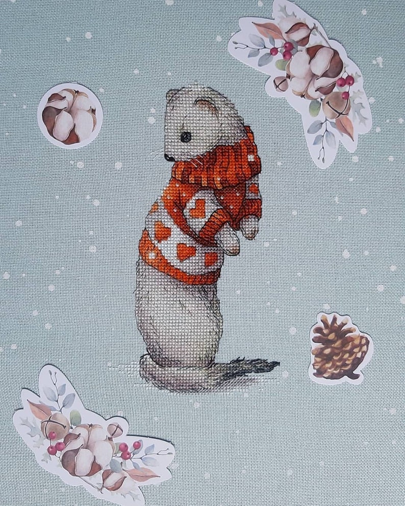 Ermine Cross Stitch Pattern PDF, Animal Cross Stitch Instant Download ...