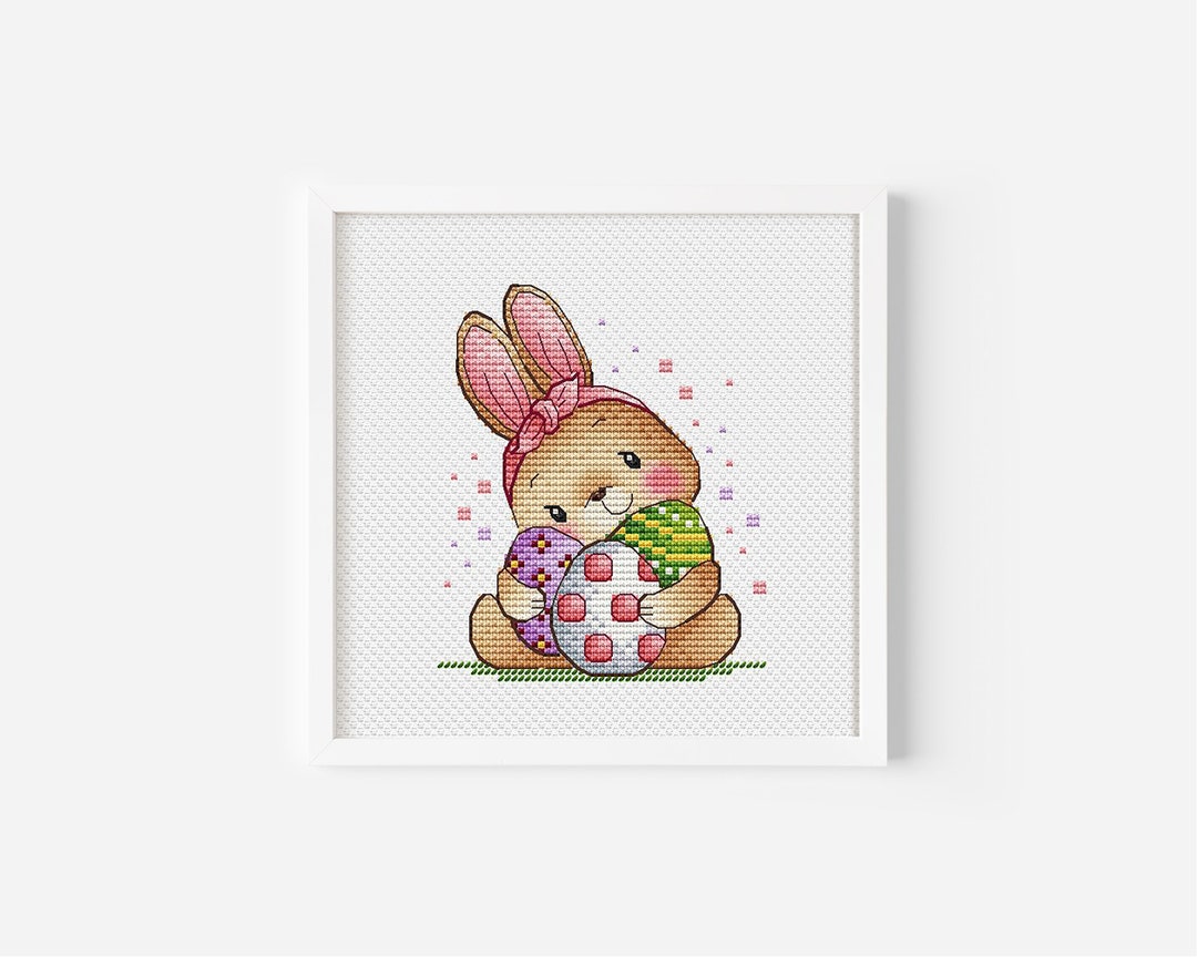 Easter Cross Stitch Pattern PDF, Easter Bunny Needlepoint Pattern ...