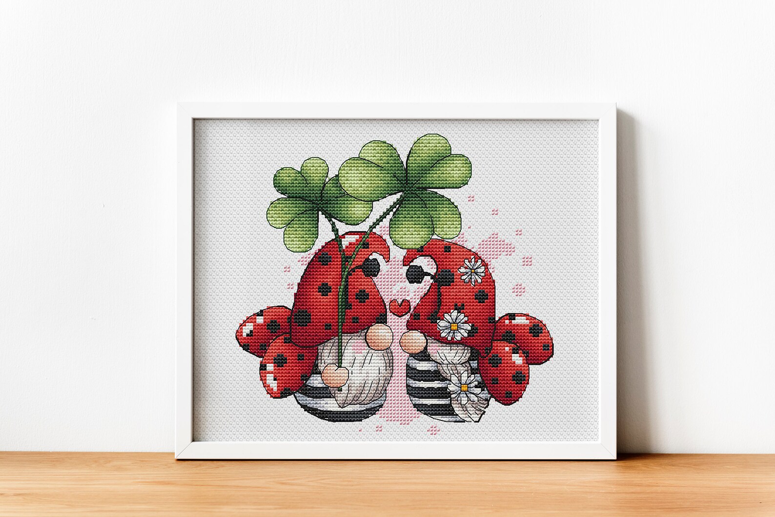 Valentine Gnomes Cross Stitch Pattern PDF Ladybugs Couple - Etsy