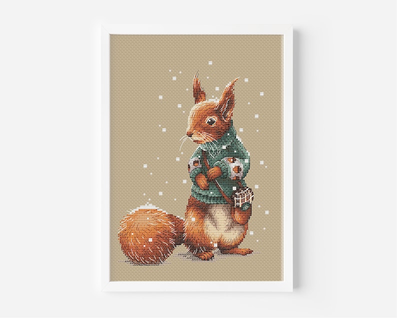 Squirrel Cross Stitch Pattern PDF Animal Cross Stitch - Etsy