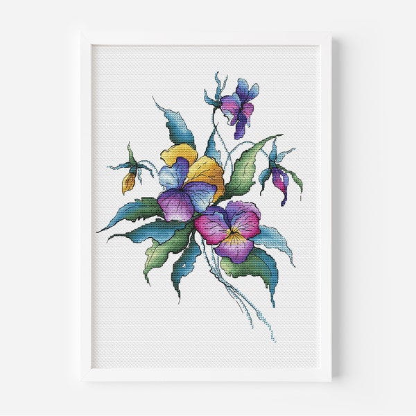 Violet Cross Stitch Pattern - Etsy